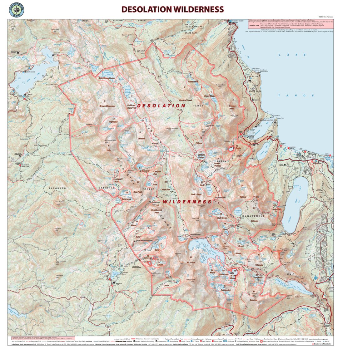 Desolation Wilderness Map by Tom Harrison Maps | Avenza Maps
