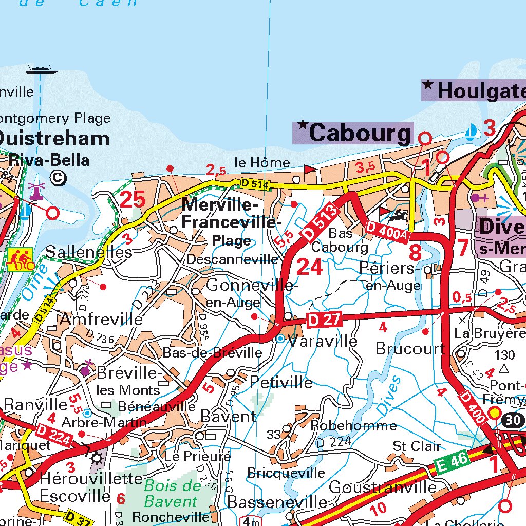 Côte Normande - De Dieppe aux plages du Débarquement Map by Michelin ...