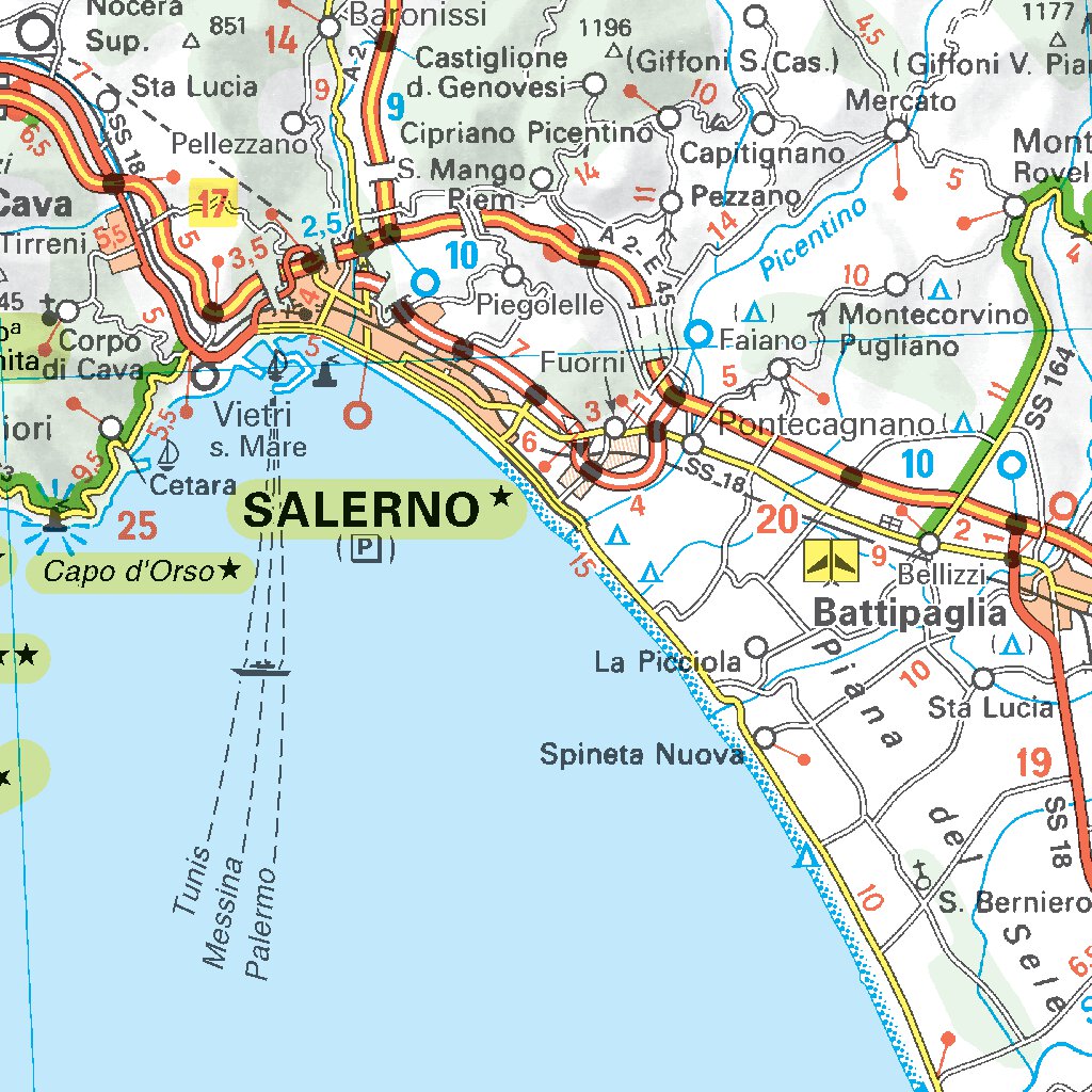 Carte Routiere Touristique Naples Cote Amalfitaine Map by Michelin ...