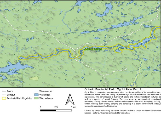 Ontario Nature Reserve: Ogoki River Part 1 Map by Xavier Maps | Avenza Maps