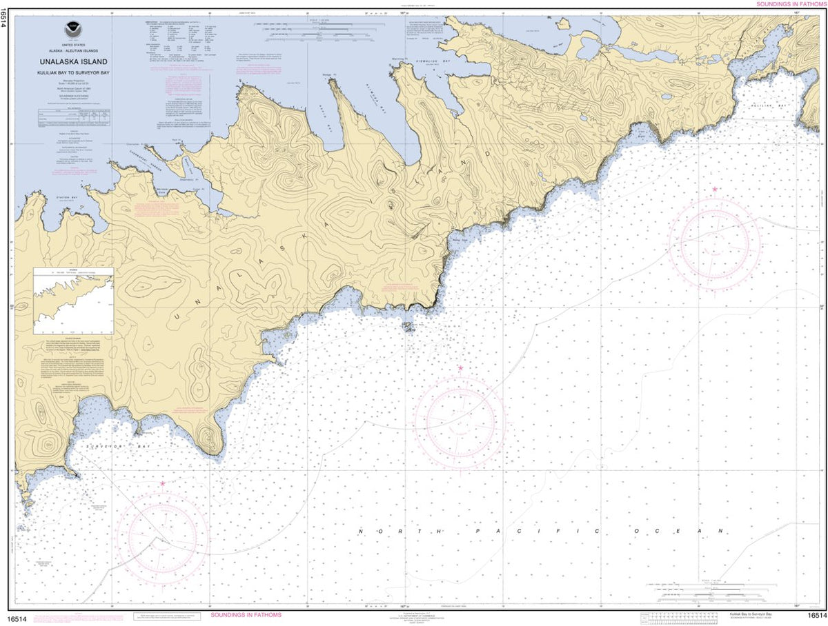 Unalaska Island Kuliliak Bay To Surveyor Bay Map by National ...