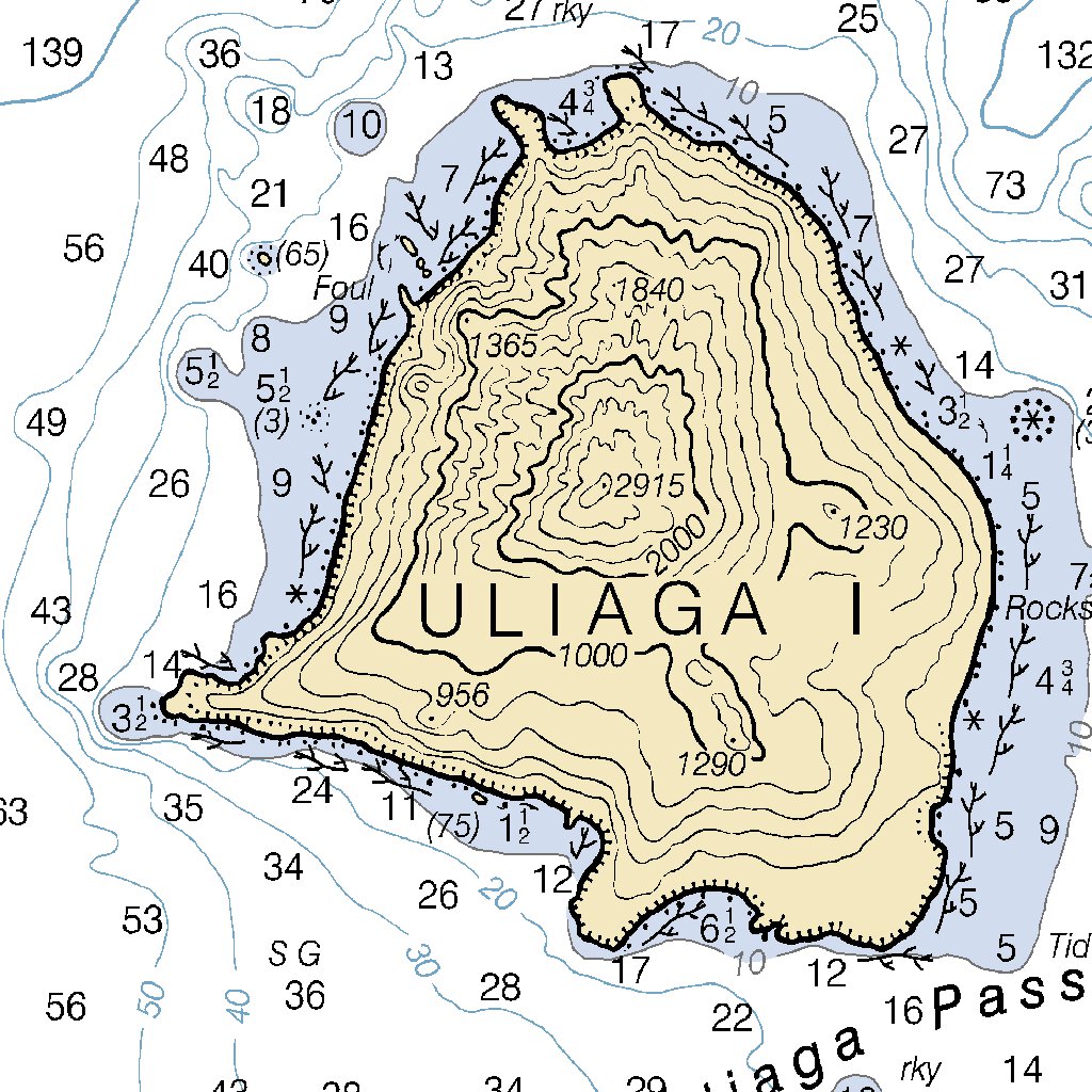 Islands Of Four Mountains Map by National Oceanographic & Atmospheric ...