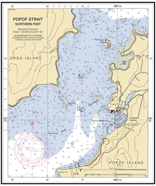 Popof Strait Northern Part Map by National Oceanographic & Atmospheric ...