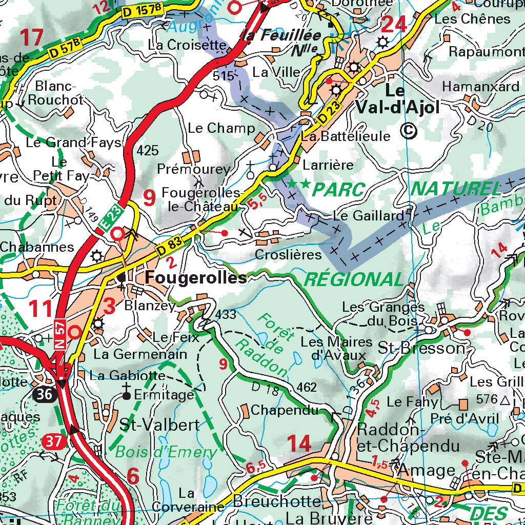 Haute-Saône, Vosges Map by Michelin | Avenza Maps