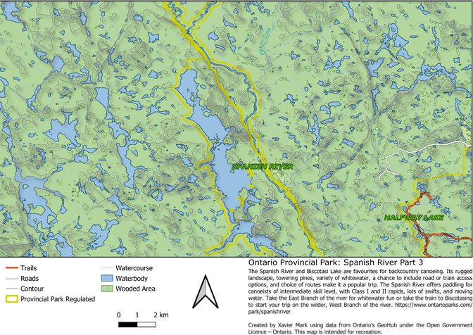Ontario Provincial Park: Spanish River Part 3 Map by Xavier Maps ...