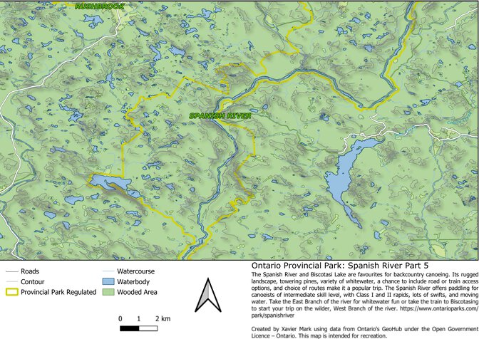 Ontario Provincial Park: Spanish River Part 5 Map by Xavier Maps ...