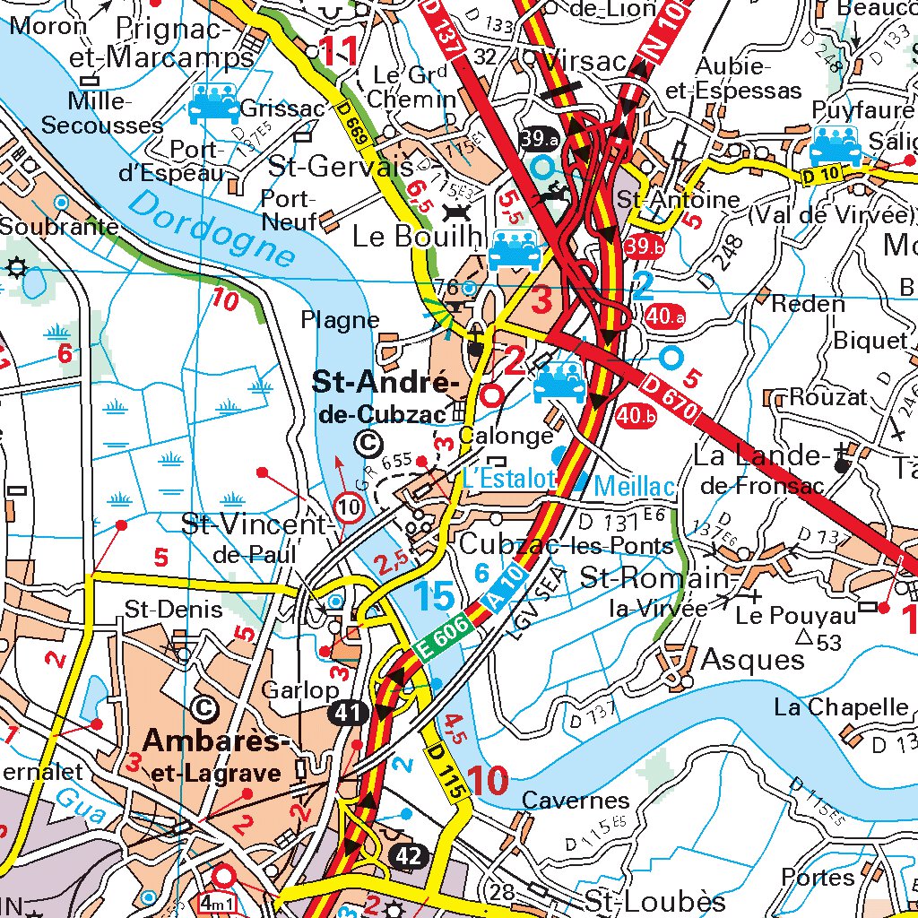 Gironde, Landes Map by Michelin | Avenza Maps