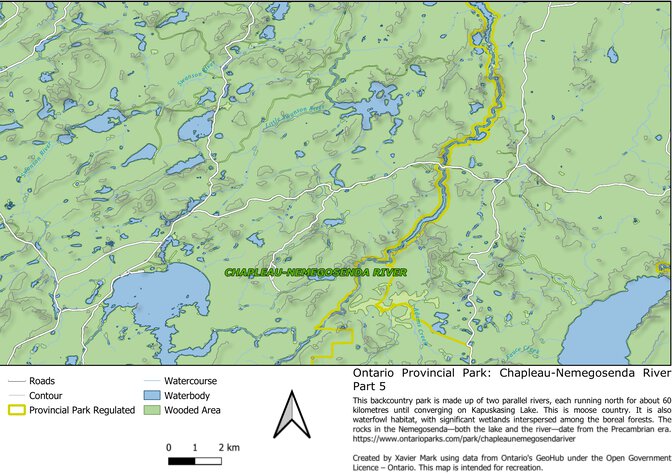Ontario Nature Reserve: Chapleau-Nemegosenda River Part 5 Map by Xavier ...