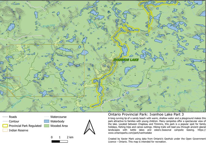 Ontario Provincial Park: Ivanhoe Lake Part 3 Map by Xavier Maps ...