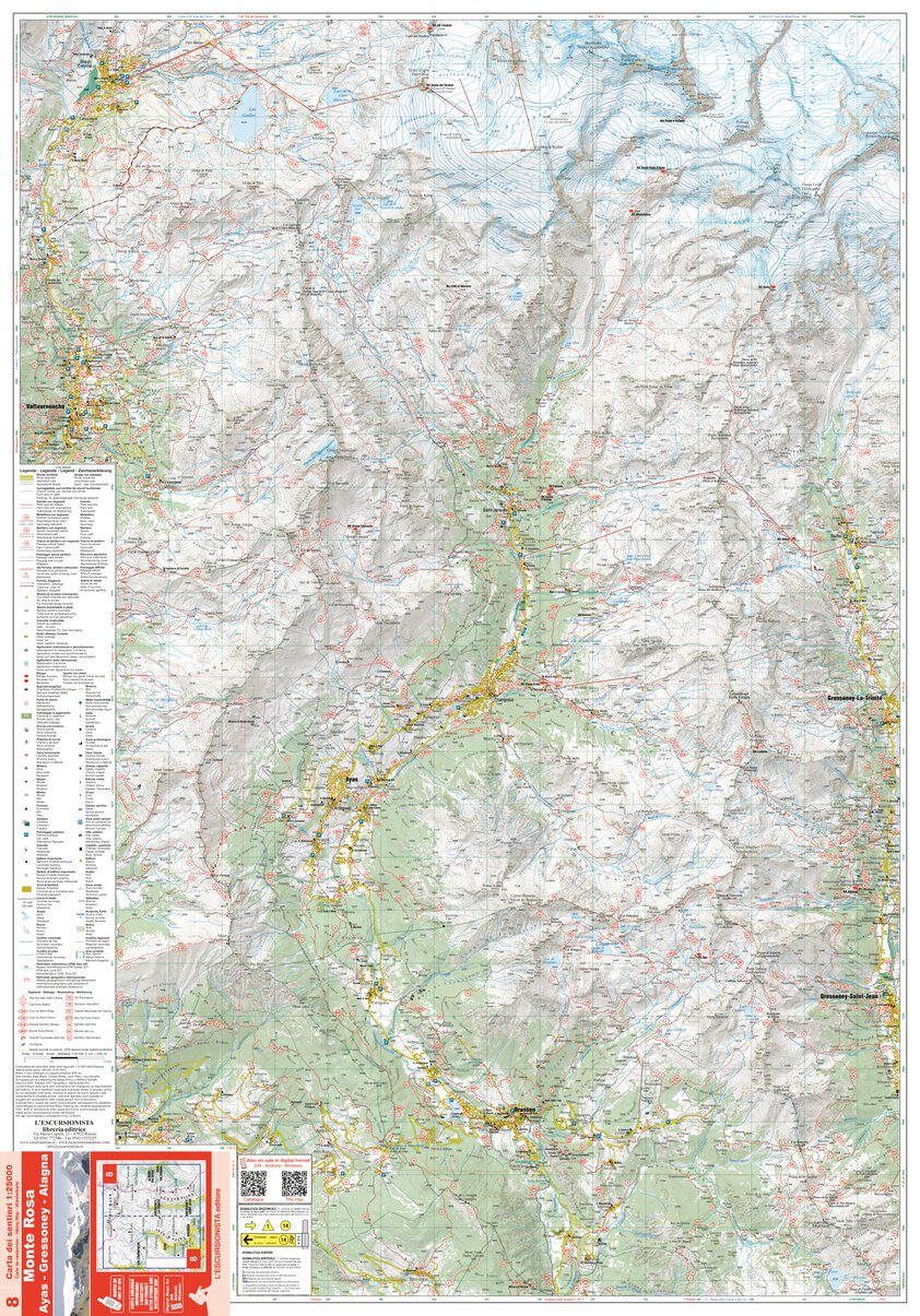 Monte Rosa - Ayas - Gressoney - Alagna 1:25.000 Map by L'ESCURSIONISTA ...