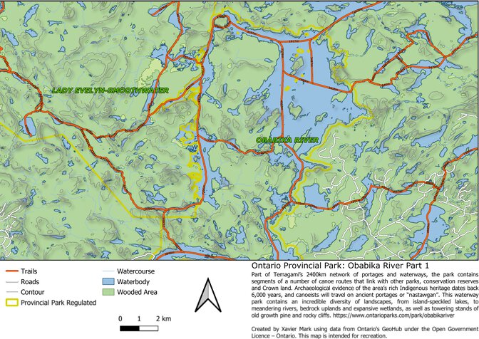 Ontario Provincial Park: Obabika River Part 1 Map by Xavier Maps ...