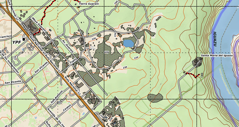 Map of the 600 hectares Municipal Reserve, Puerto Iguazú, Misiones ...