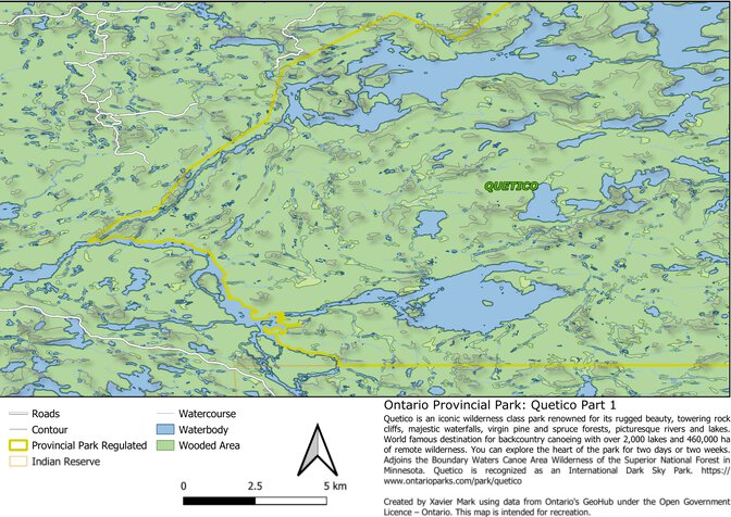 Ontario Provincial Park: Quetico Part 1 Map by Xavier Maps | Avenza Maps