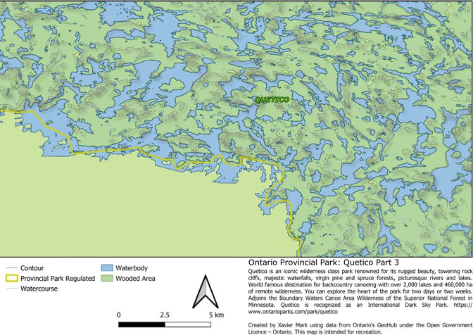 Ontario Provincial Park: Quetico Part 3 Map by Xavier Maps | Avenza Maps