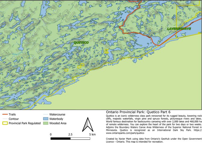 Ontario Provincial Park: Quetico Part 6 Map by Xavier Maps | Avenza Maps