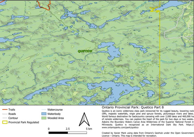 Ontario Provincial Park: Quetico Part 8 Map by Xavier Maps | Avenza Maps