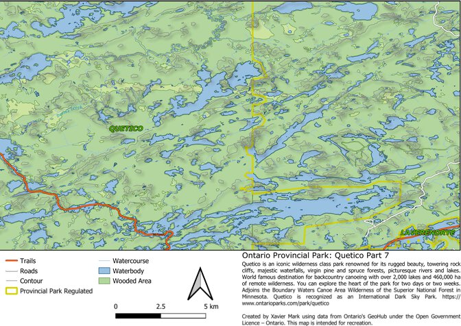 Ontario Provincial Park: Quetico Part 7 Map by Xavier Maps | Avenza Maps