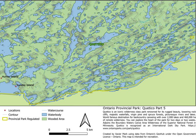 Ontario Provincial Park: Quetico Part 5 Map by Xavier Maps | Avenza Maps