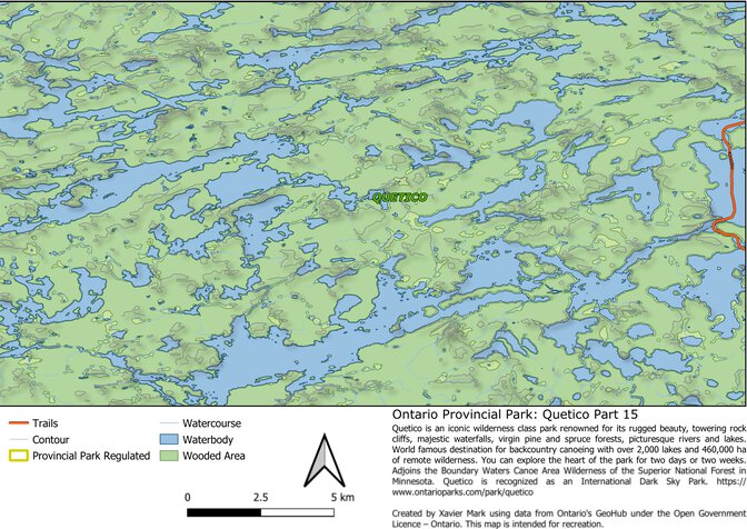 Ontario Provincial Park: Quetico Part 15 Map by Xavier Maps | Avenza Maps