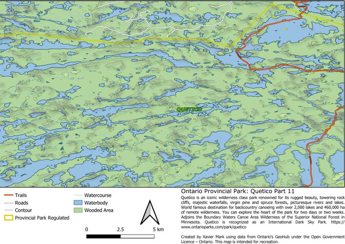 Ontario Provincial Park: Quetico Part 11 Map by Xavier Maps | Avenza Maps