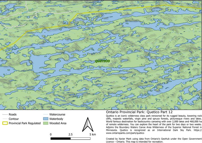 Ontario Provincial Park: Quetico Part 12 Map by Xavier Maps | Avenza Maps