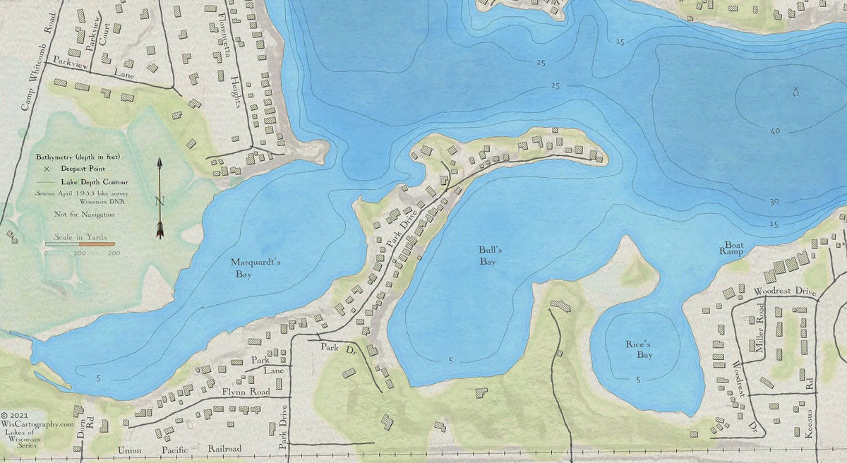 Lake Keesus, Waukesha County, Wisconsin Map by WisCartography | Avenza Maps