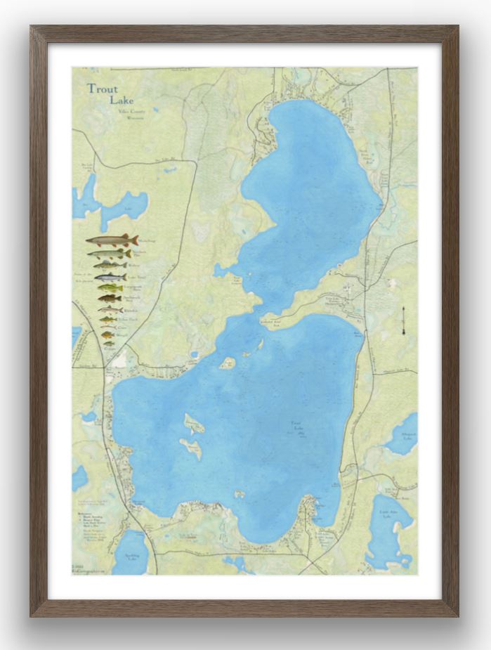Trout Lake, Vilas County, Wisconsin Map by WisCartography | Avenza Maps