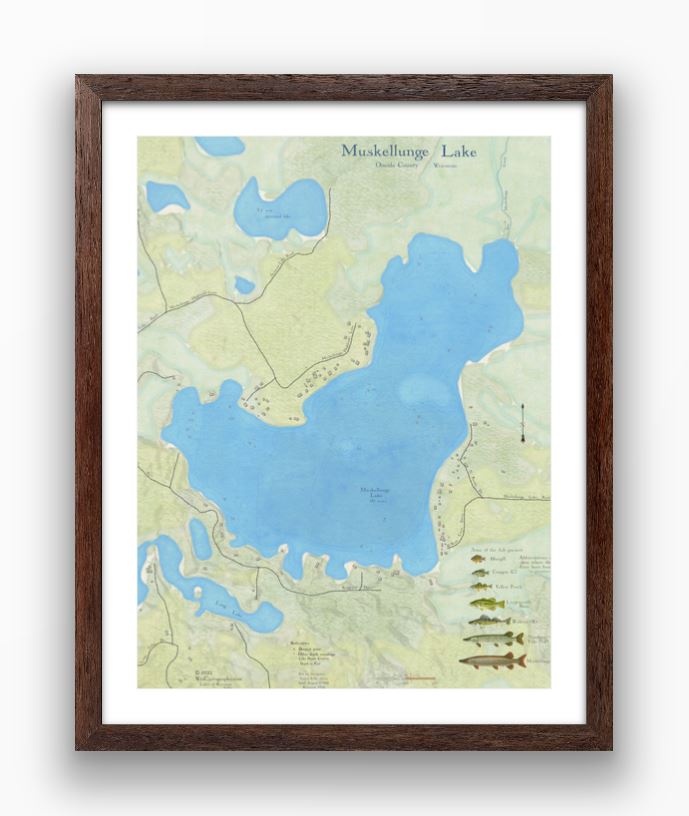 Muskellunge Lake, Oneida County, Wisconsin Map by WisCartography ...