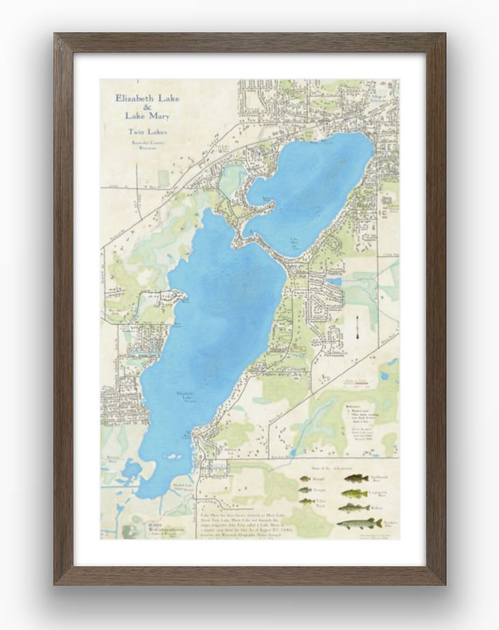 Lake Elizabeth and Lake Mary (Lake Marie), Kenosha County, Wisconsin ...