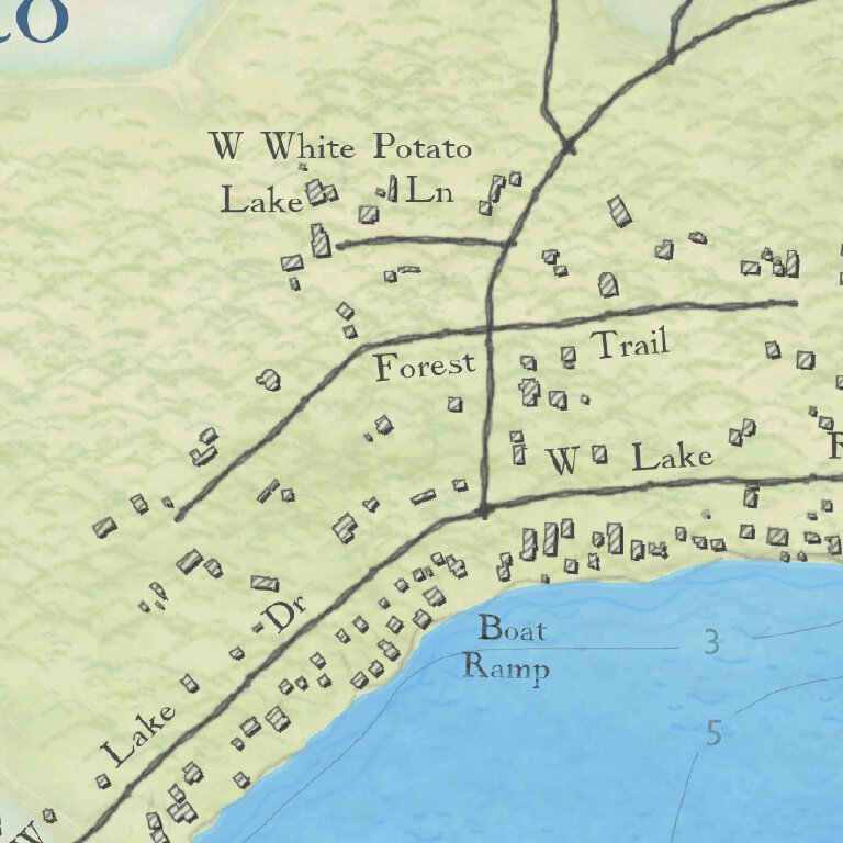 White Potato Lake, Oconto County, Wisconsin Map by WisCartography ...