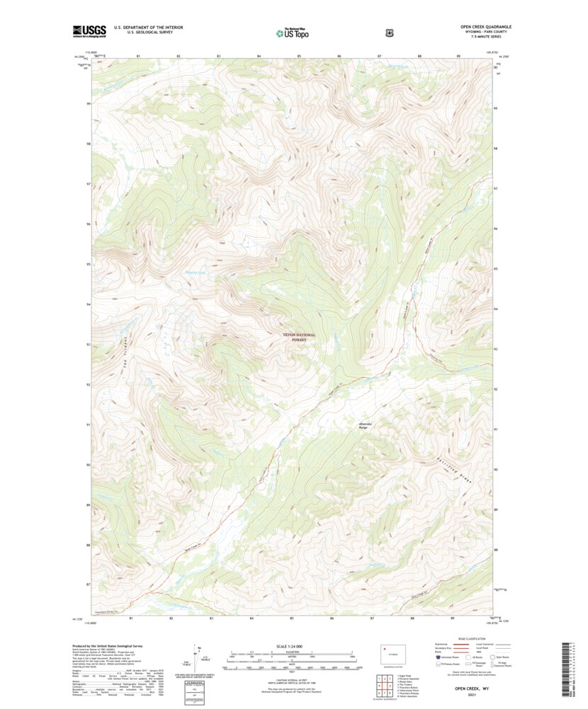 Open Creek, WY (2021, 24000-Scale) Map by United States Geological ...