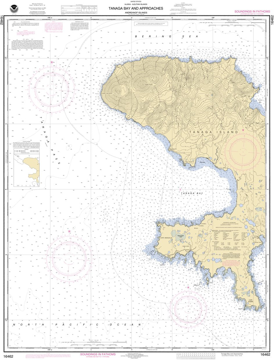 Tanaga Bay And Approaches Map by National Oceanographic & Atmospheric ...