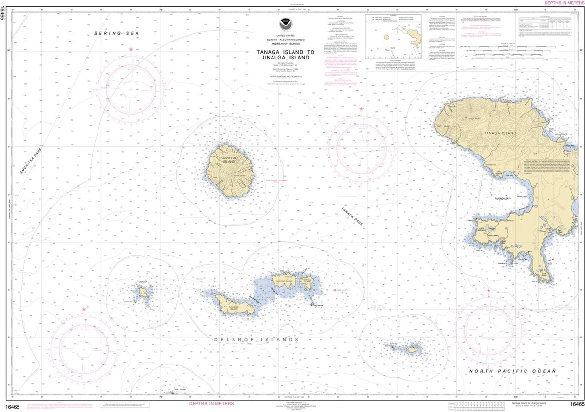 Tanaga Island To Unalga Island Map by National Oceanographic ...