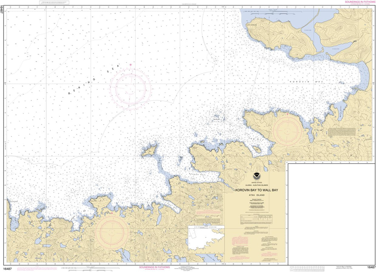 Korovin Bay To Wall Bay Map by National Oceanographic & Atmospheric ...