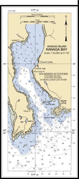 Kanaga Island Kanaga Bay Map by National Oceanographic & Atmospheric ...