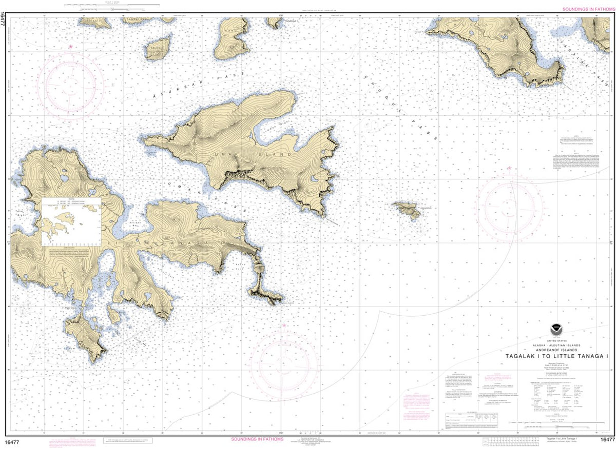 Tagalak Island To Little Tanaga Island Map by National Oceanographic ...