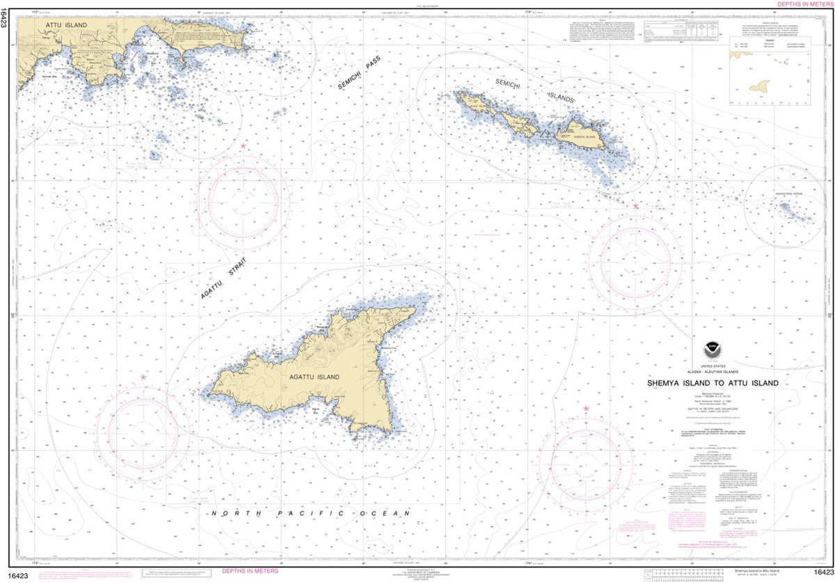 Shemya Island To Attu Island Map by National Oceanographic ...