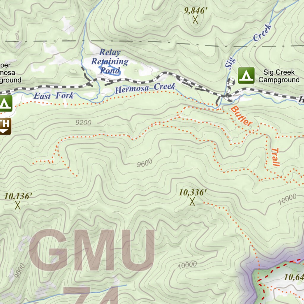 Hermosa Creek, Colorado 15 Minute Topographic Map - Game Management ...