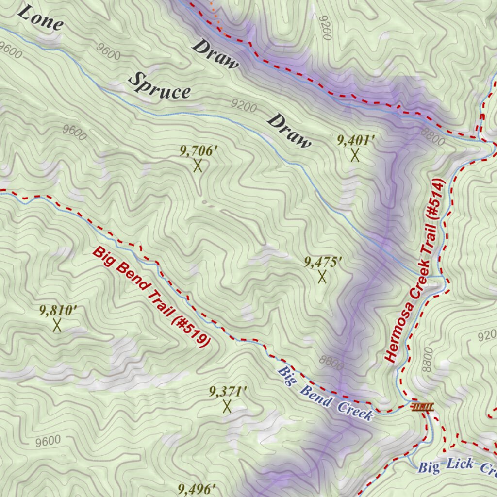 Hermosa Creek, Colorado 15 Minute Topographic Map - Game Management ...