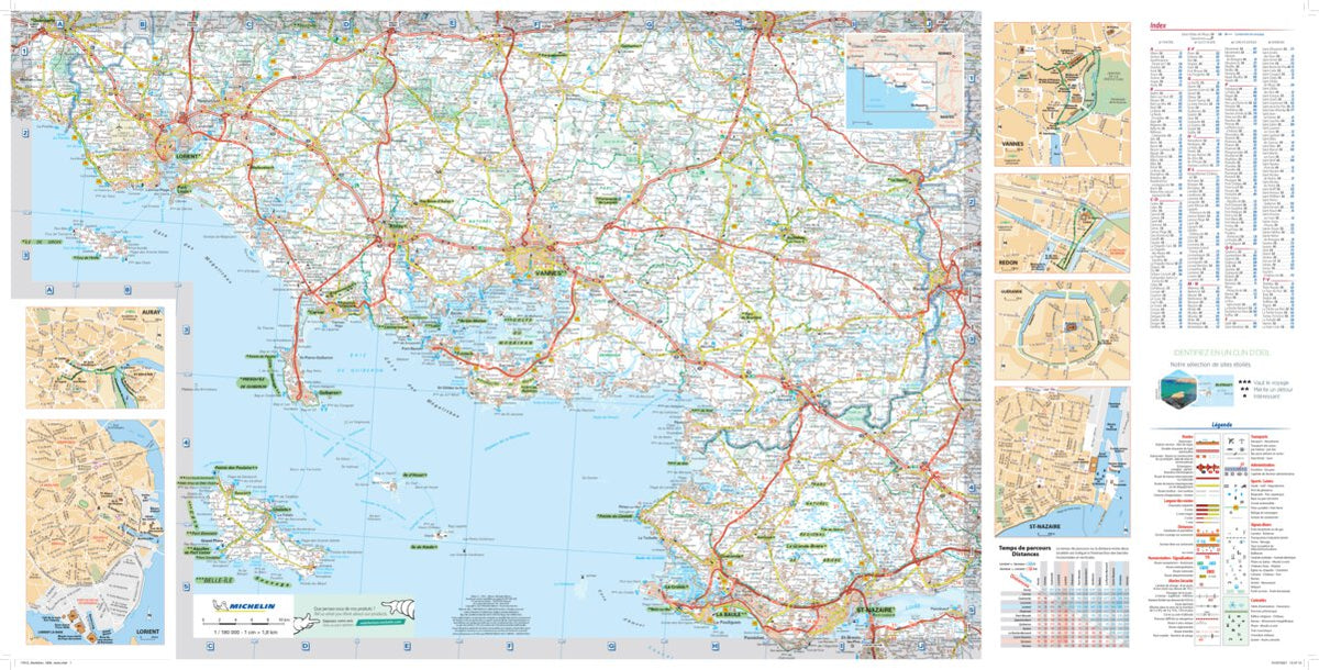 Carte Routiere Touristique Golfe Du Morbihan Et Sa Region Map by ...