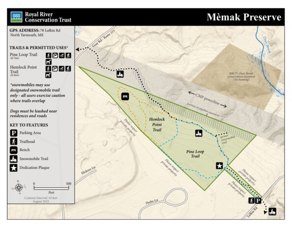 RRCT Mèmak Preserve Map by Royal River Conservation Trust | Avenza Maps