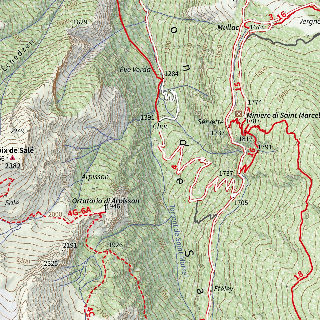 Mont Emilius-Val di Cogne 4LAND 384 Map by 4LAND Srl | Avenza Maps
