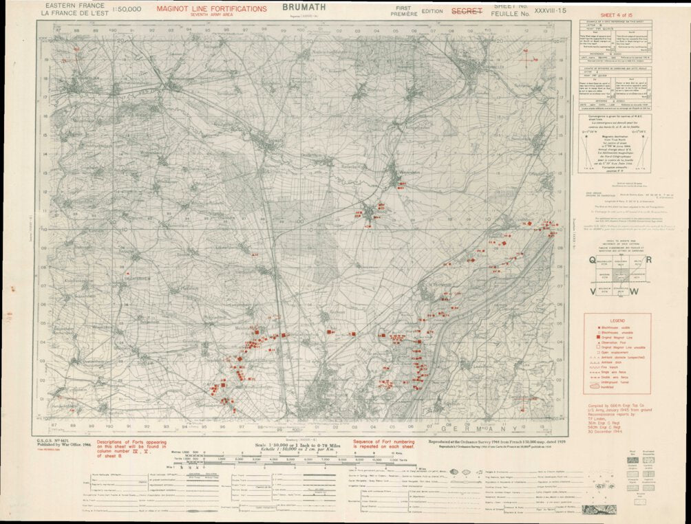 Ligne Maginot Fortifications 1944 - Brumath Map by RAFAELA 1777 ...