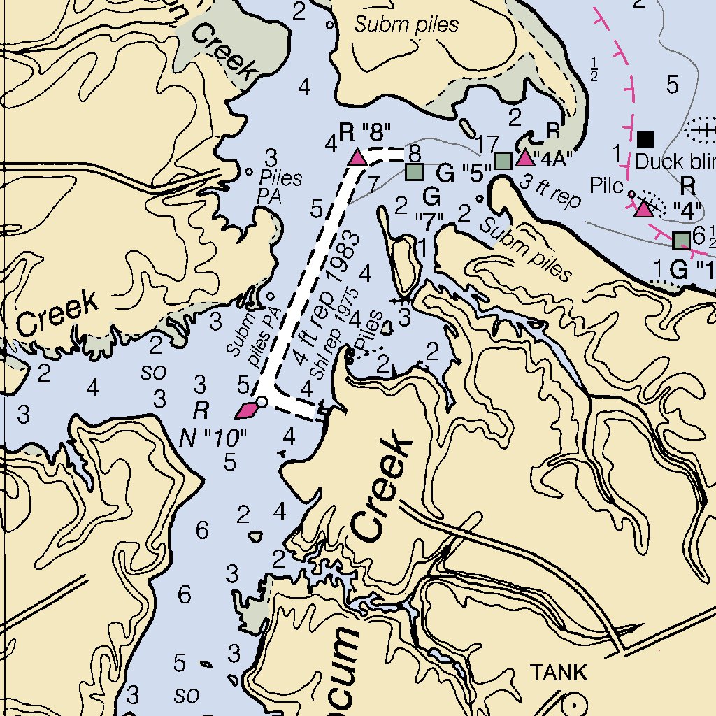Neuse River And Upper Part Of Bay River Map by National Oceanographic ...