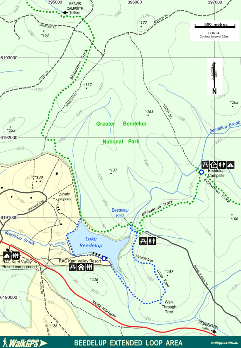 WalkGPS - Beedelup Extended Loop Walk Area - Greater Beedelup National ...