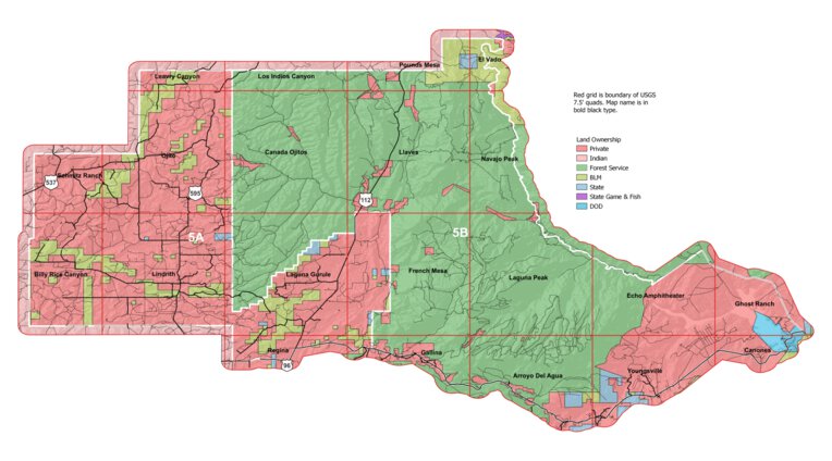 NM Game Management Units 5A & 5B Map by Corazon del Bosque | Avenza Maps