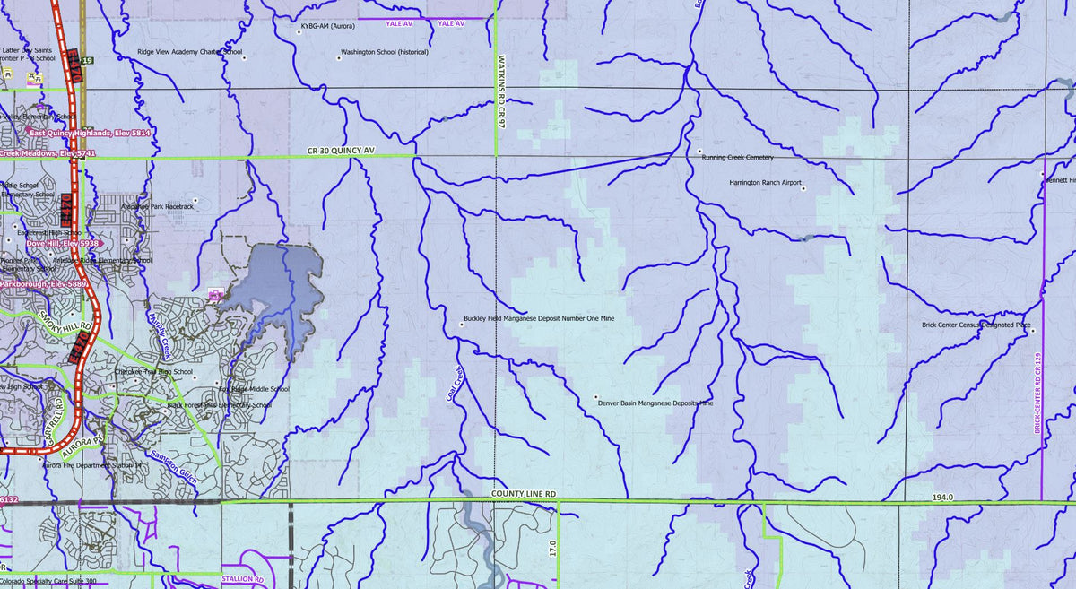 Denver East Exploration Map for Sightseeing by 3D Geologic Mapping LLC ...