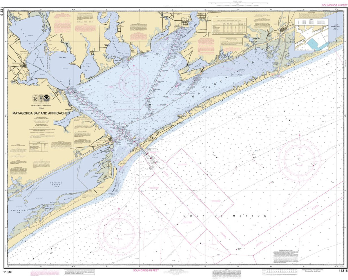 Matagorda Bay And Approaches Map by National Oceanographic ...
