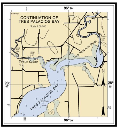 Tres Palacios Bay Map by National Oceanographic & Atmospheric ...