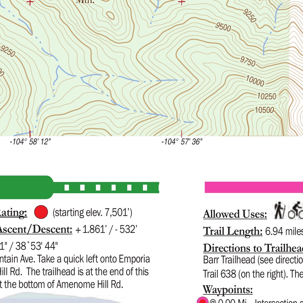 Trail Map#5, Pikes Peak Area, Pikes Peak Region Series by Pocket Pals ...